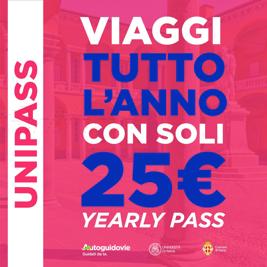 Unipass, tutte le novità dell'abbonamento annuale di UniPV e Autoguidovie