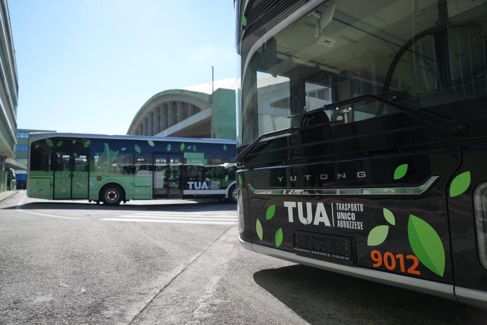 TUA Abruzzo, tre Yutong elettrici su ex tracciato ferrovia