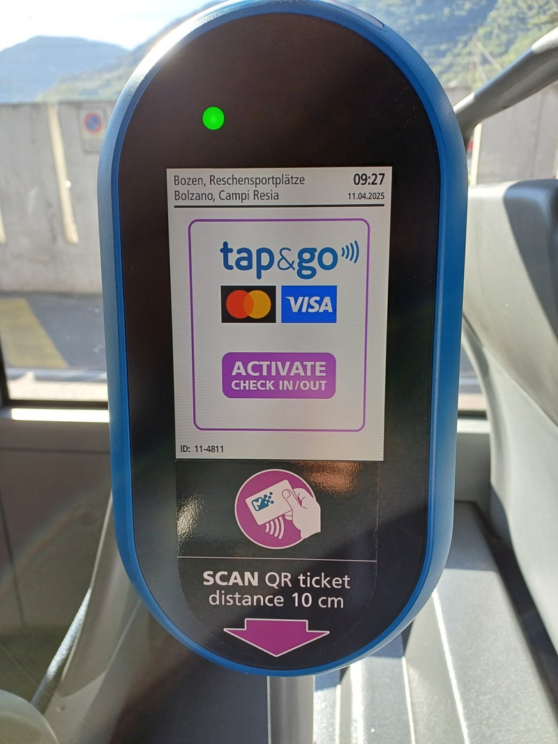 A Bolzano arriva Tap&Go per pagare contactless il biglietto del bus